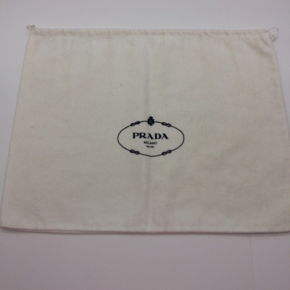 Prada | Bags | Prada Large White Cotton Flannel Drawstring Dust Bag ...